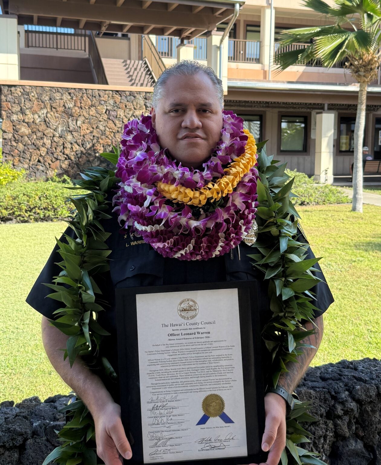 Officer Leonard Warren Honored with Haweo Award for Leadership in Youth ...